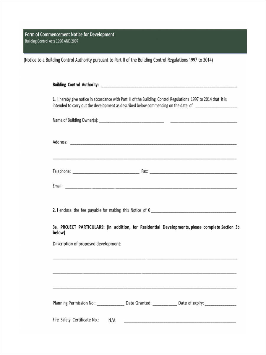 FREE 6+ Notice of Commencement Forms in MS Word | PDF | Excel