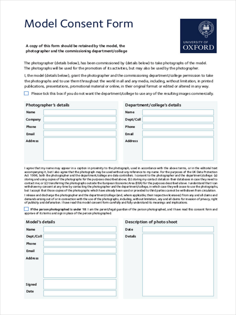 FREE 6+ Model Consent Forms in MS Word | PDF