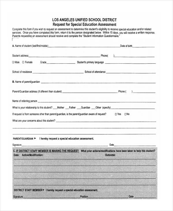 FREE 10+ School Assessment Forms in PDF