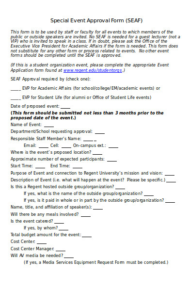 FREE 10+ Event Approval Forms in PDF | Ms Word