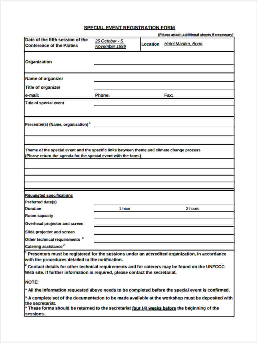 FREE 7+ Event Sign Up Forms in PDF