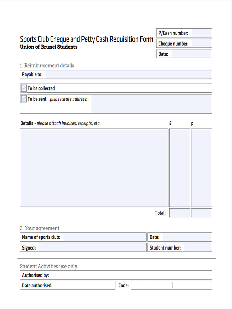 FREE 5+ Petty Cash Requisition Forms in PDF