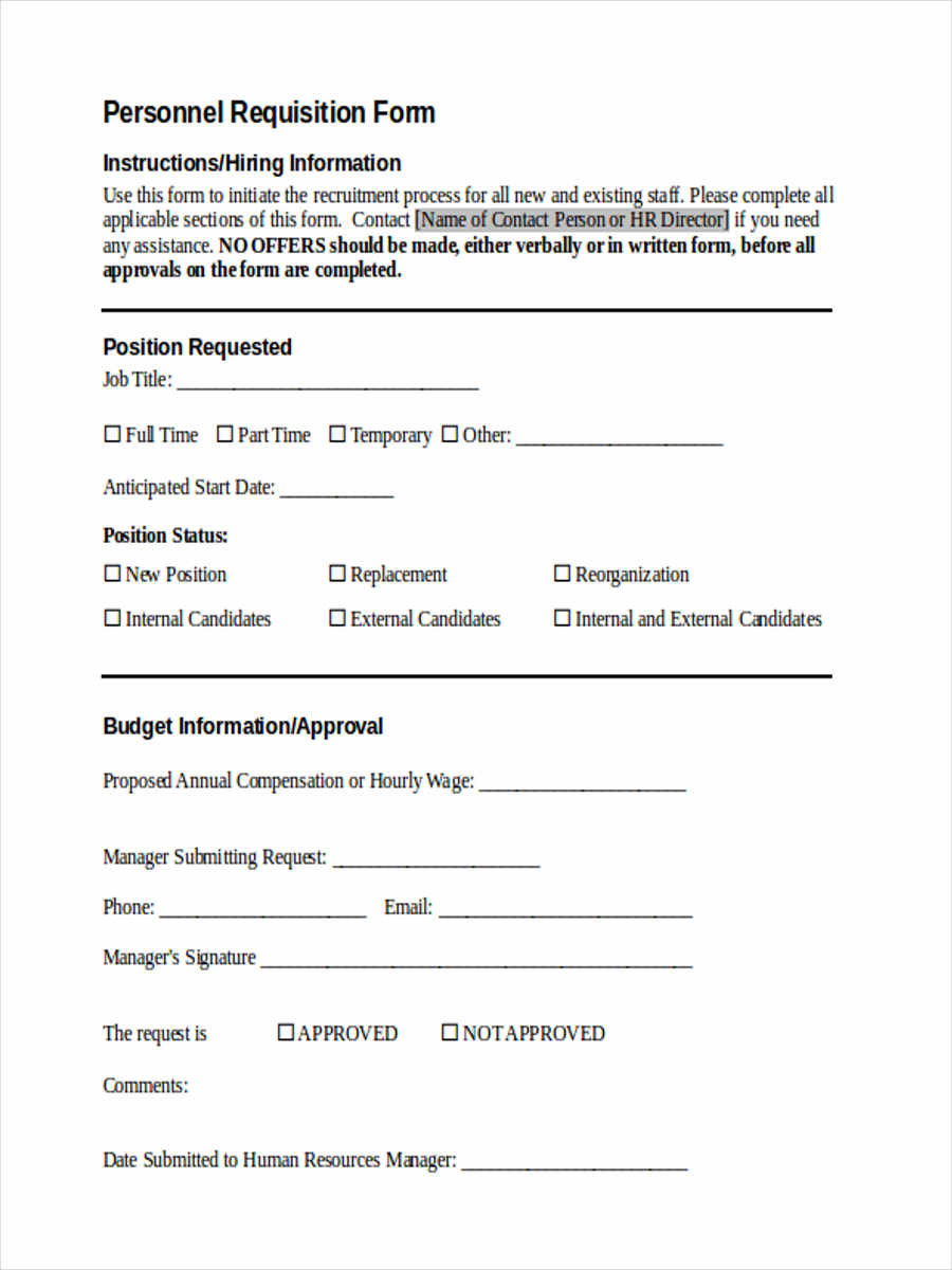 FREE 5+ Staff Requisition Forms in MS Word | PDF