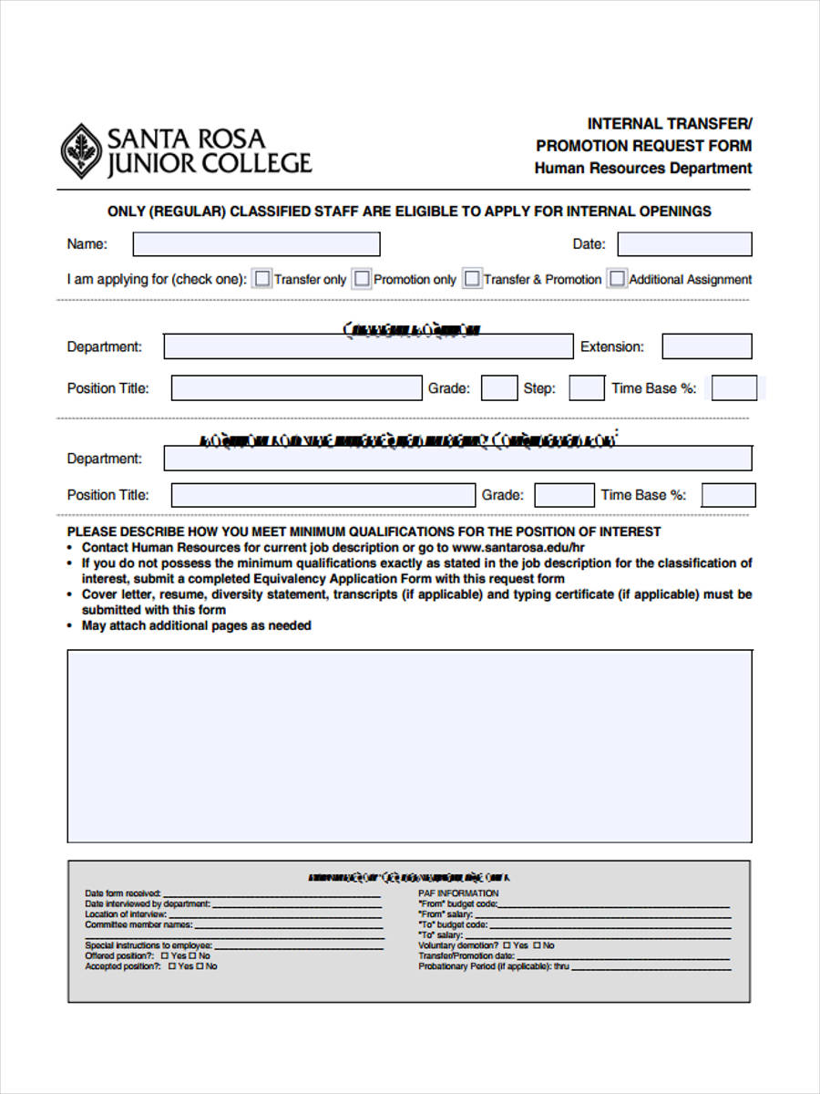 FREE 8+ Promotion Request Forms in PDF | Ms Word