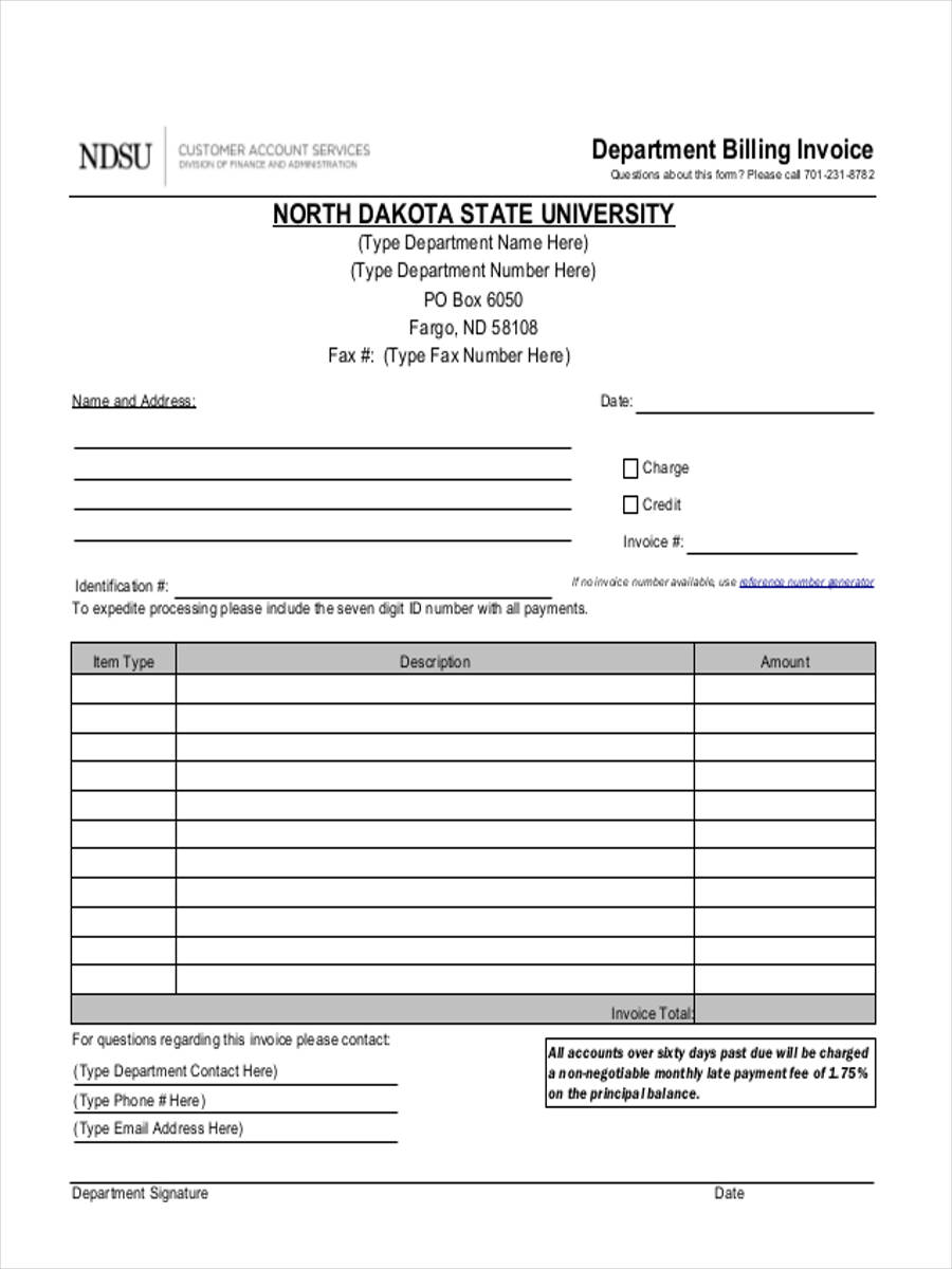 FREE 6 Billing Invoice Forms In MS Word PDF Excel