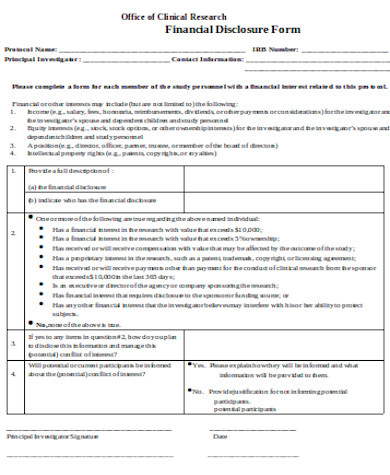 FREE 10+ Sample Financial Disclosure Forms in PDF | MS Word | Excel