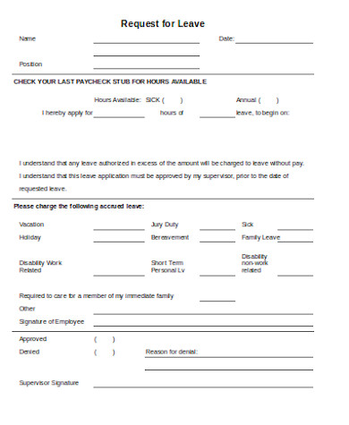 FREE 10+ Sample Request Off Forms in MS Word | PDF | Excel