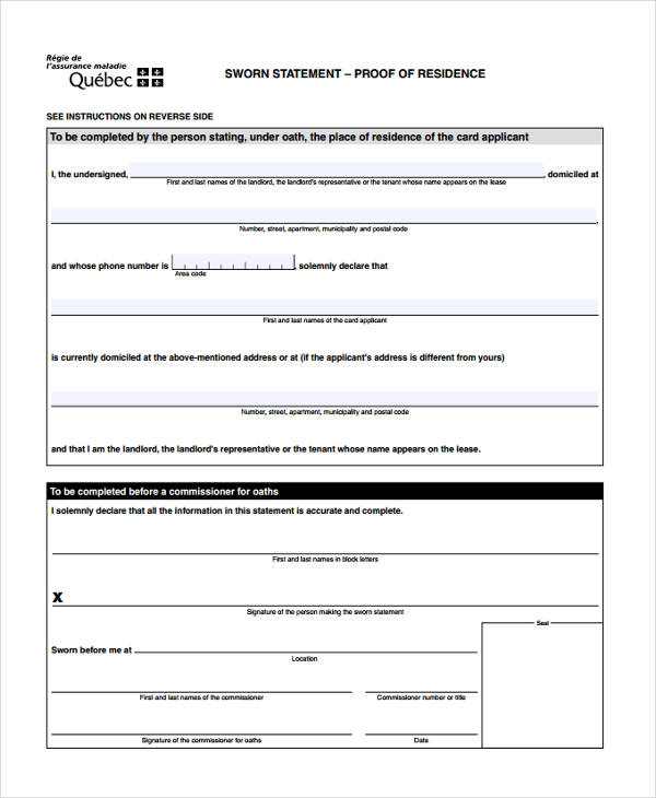 FREE 9+ Sworn Statement Forms in PDF | Ms Word | Excel