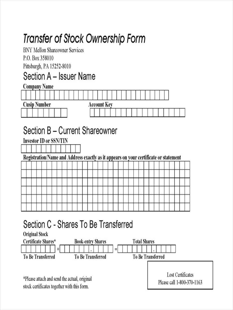 FREE 8+ Stock Transfer Forms in PDF | Ms Word