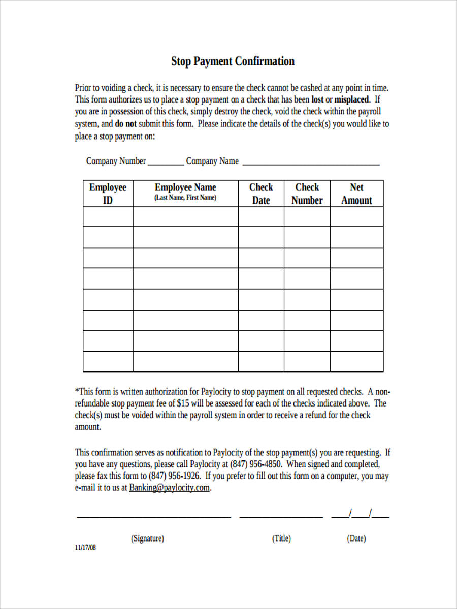 FREE 9 Sample Payment Confirmation Forms In MS Word PDF