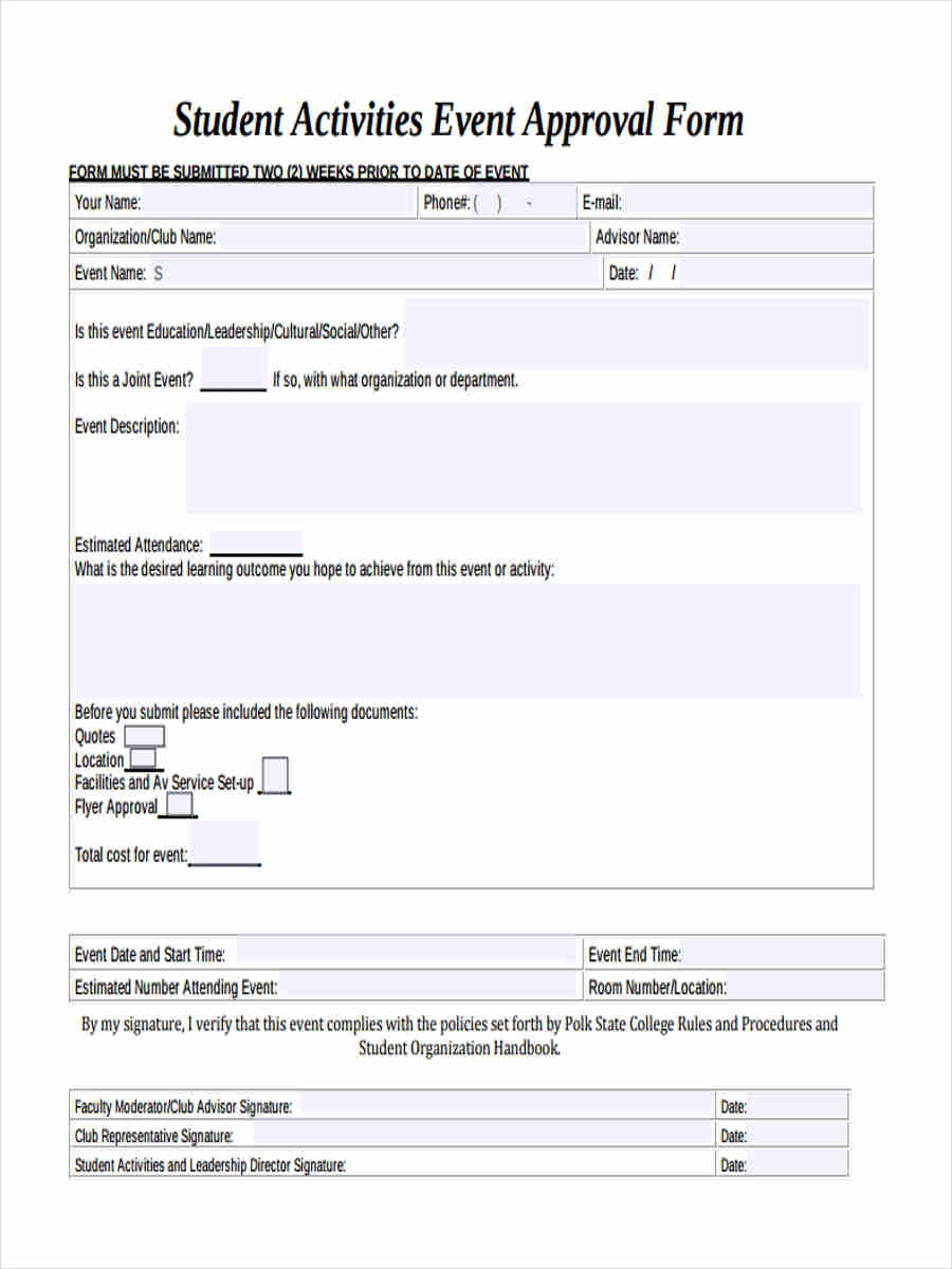 FREE 10+ Event Approval Forms in PDF | Ms Word