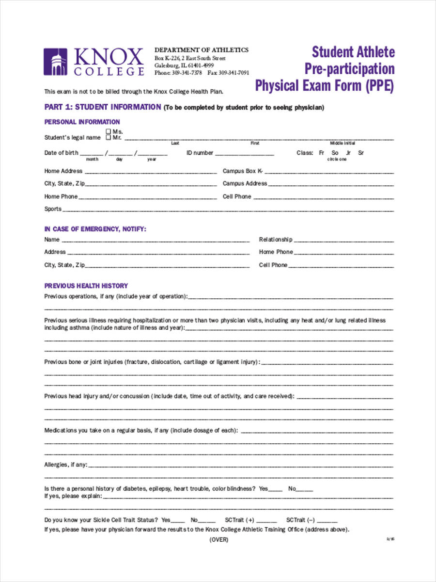 FREE 13+ Physical Form Samples, PDF, MS Word, Google Docs