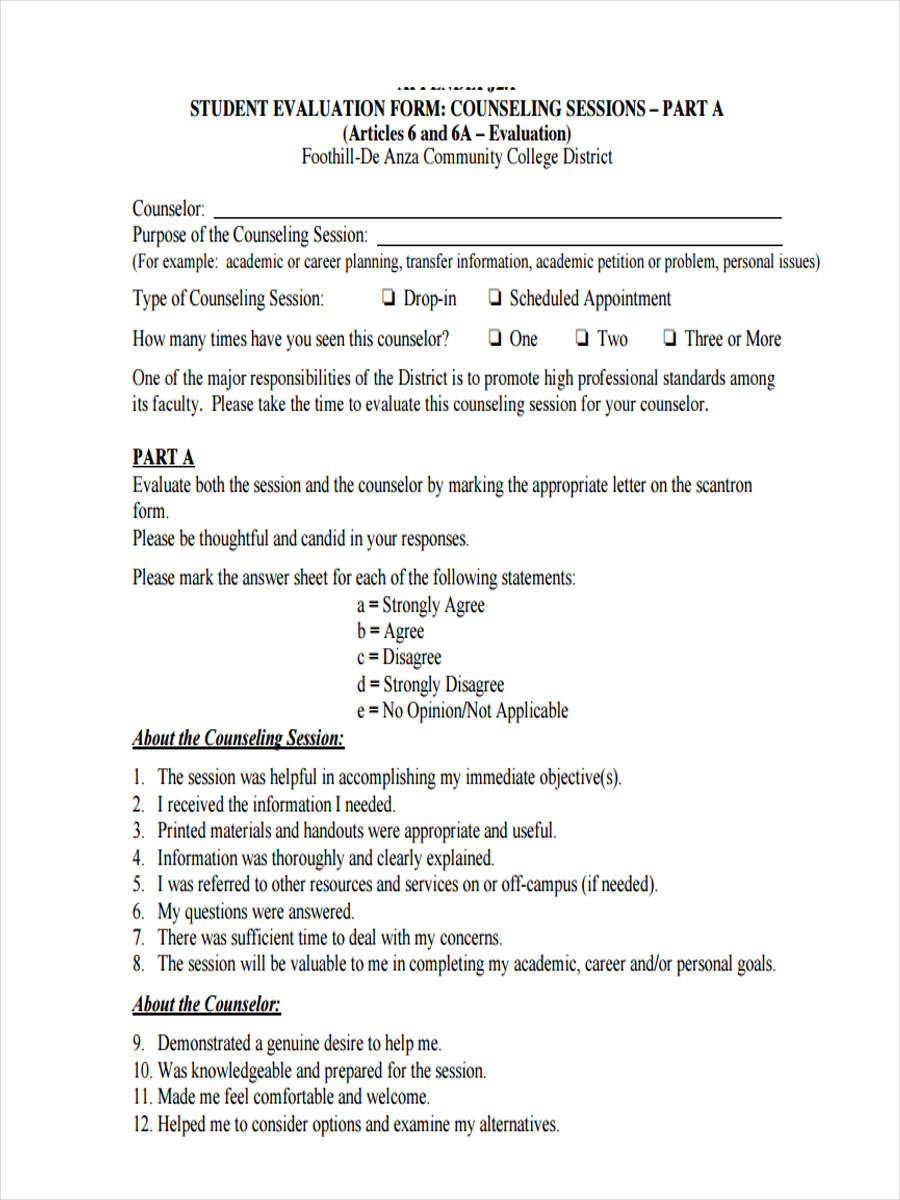 FREE 9+ Student Counseling Forms in PDF | Ms Word