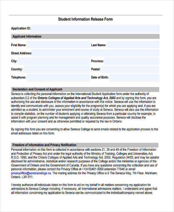 FREE 19+ Sample General Release of Information Forms in PDF | Ms Word