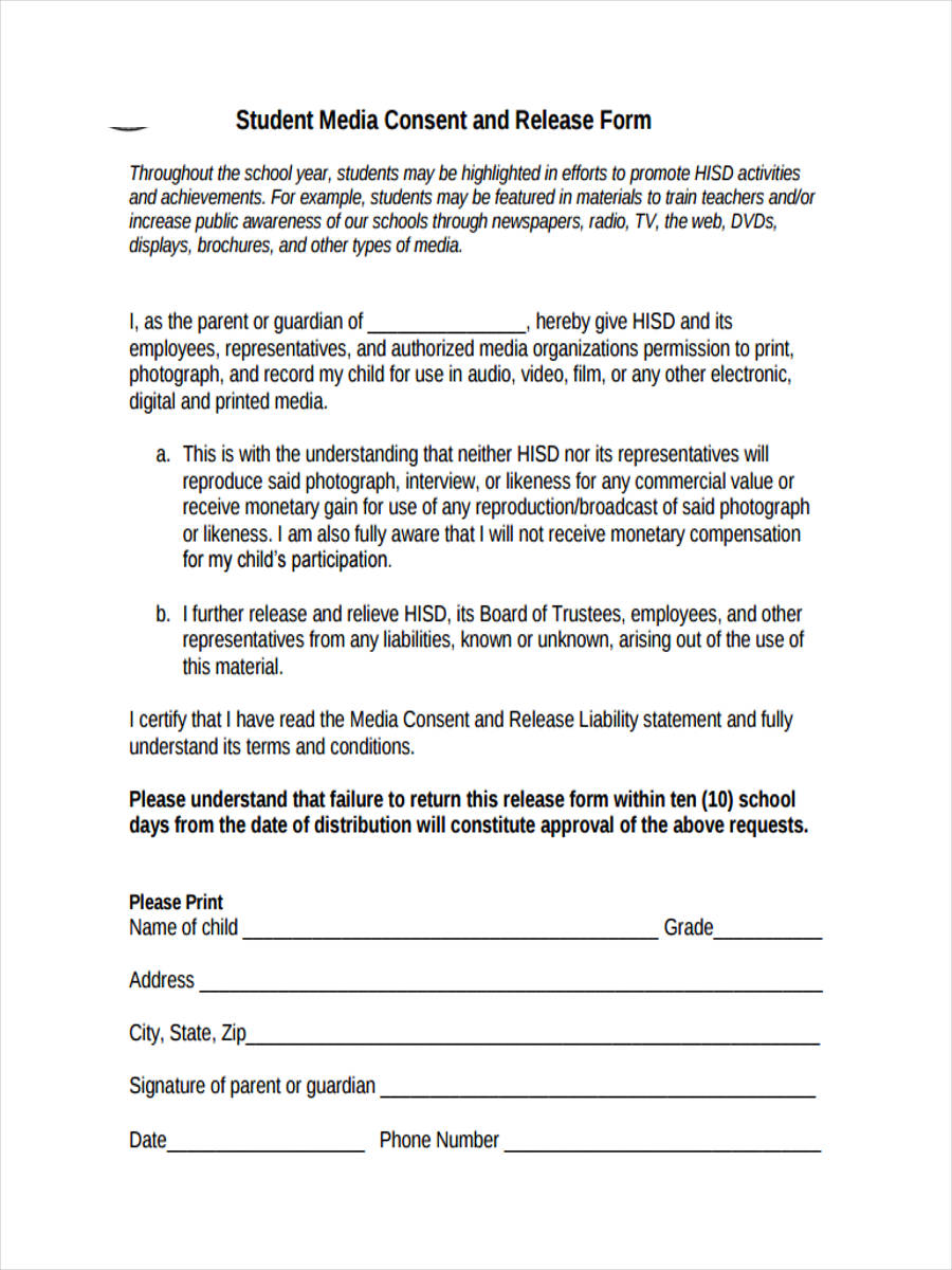 FREE 11+ Media Consent Forms in PDF | Ms Word | Excel