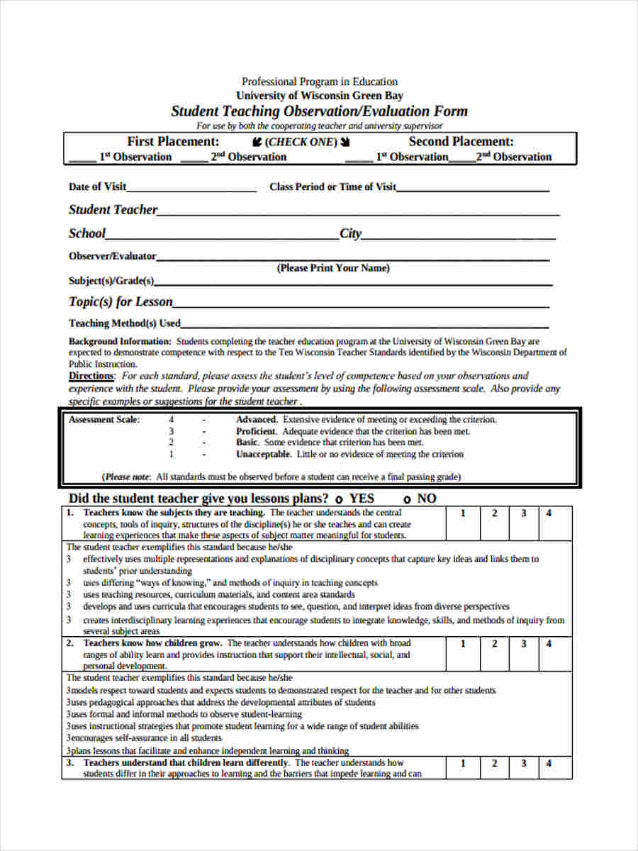 FREE 16+ Teacher Feedback Forms in PDF | MS Word