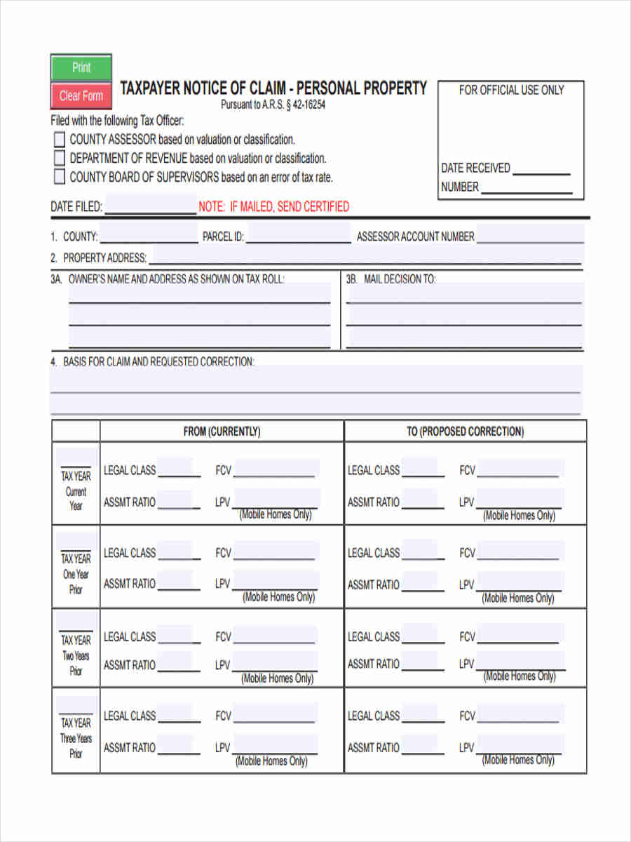 FREE 8+ Notice of Claim Form Samples in MS Word | PDF | Excel