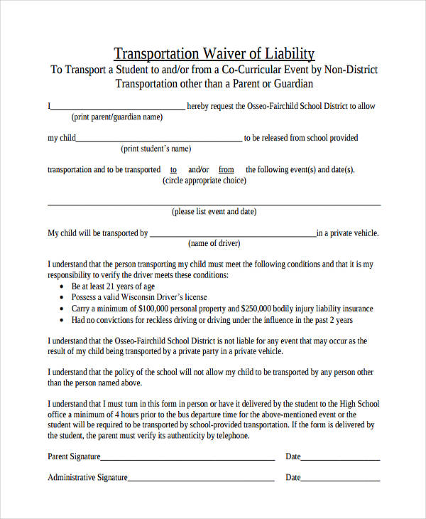 FREE 15+ Liability Waiver Form Samples, PDF, MS Word, Google Docs