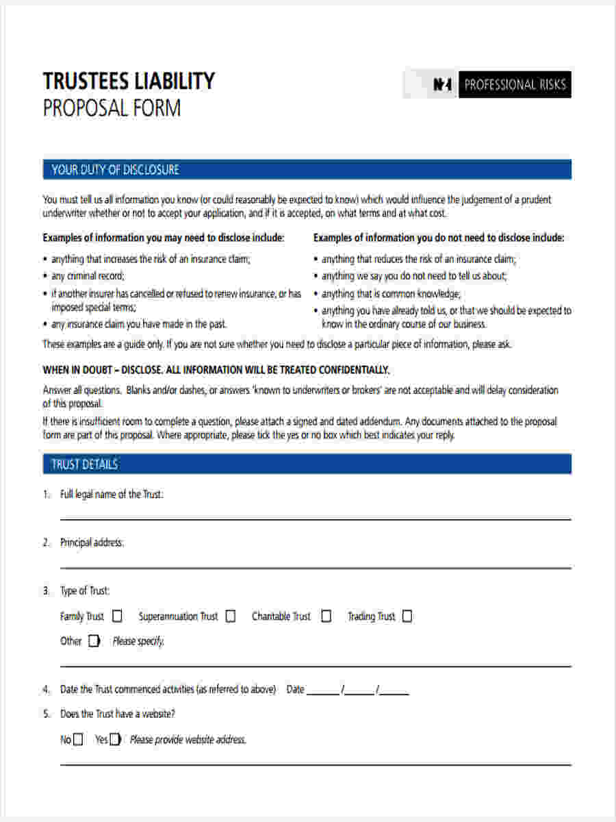 FREE 5+ Sample Trustee Liability Forms in MS Word | PDF