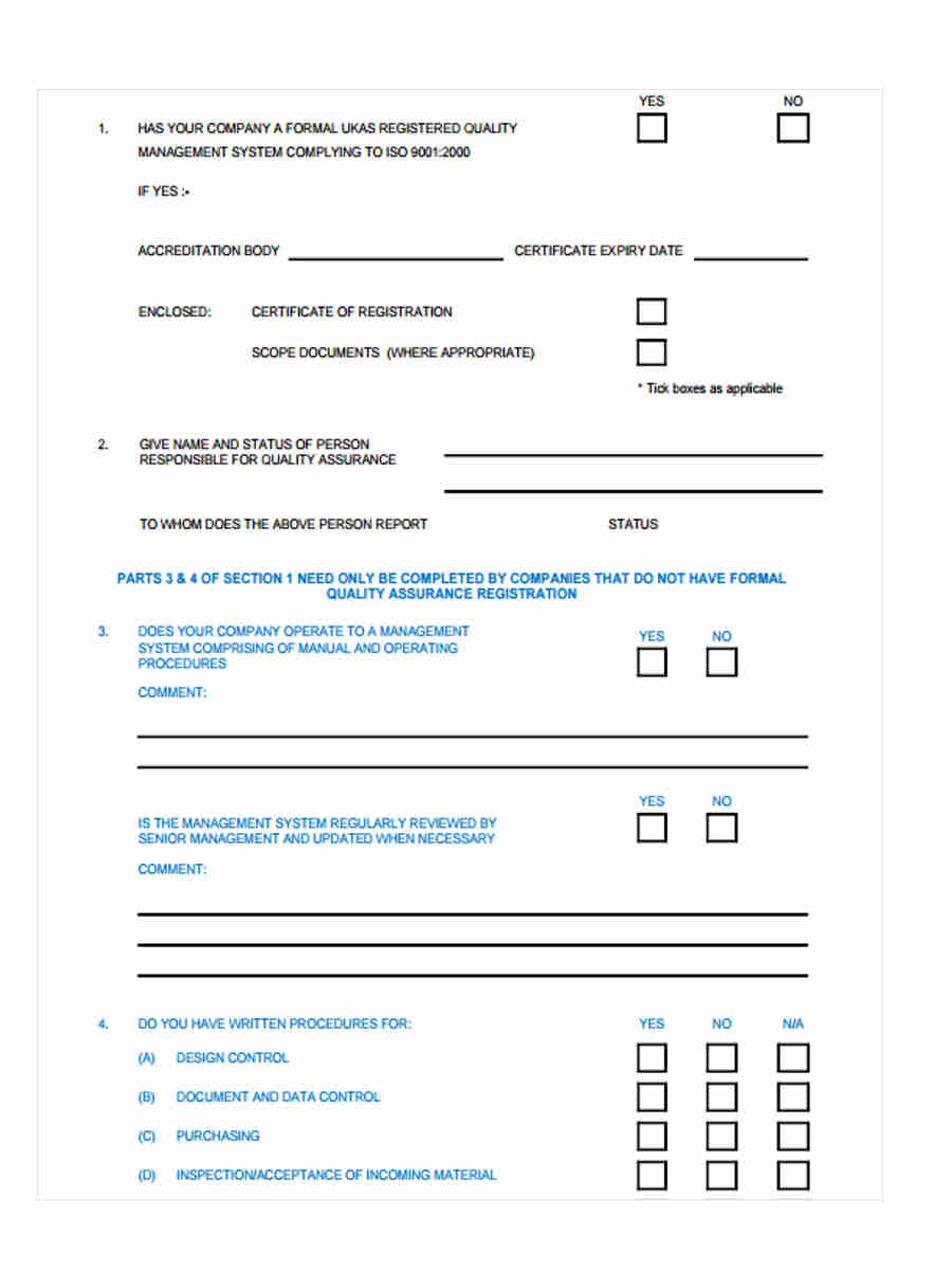 FREE 9+ Sample Vendor Questionnaire Forms in PDF | Excel