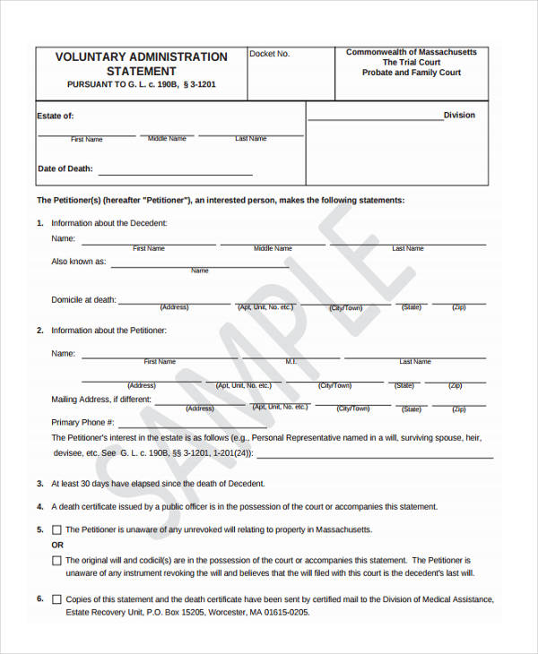 FREE 8+ Voluntary Statement Forms in MS Word | PDF