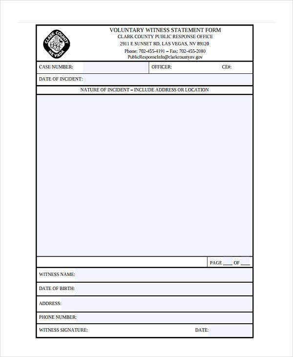FREE 8 Voluntary Statement Forms In MS Word PDF FREE 8 Voluntary Statement Forms In MS Word PDF