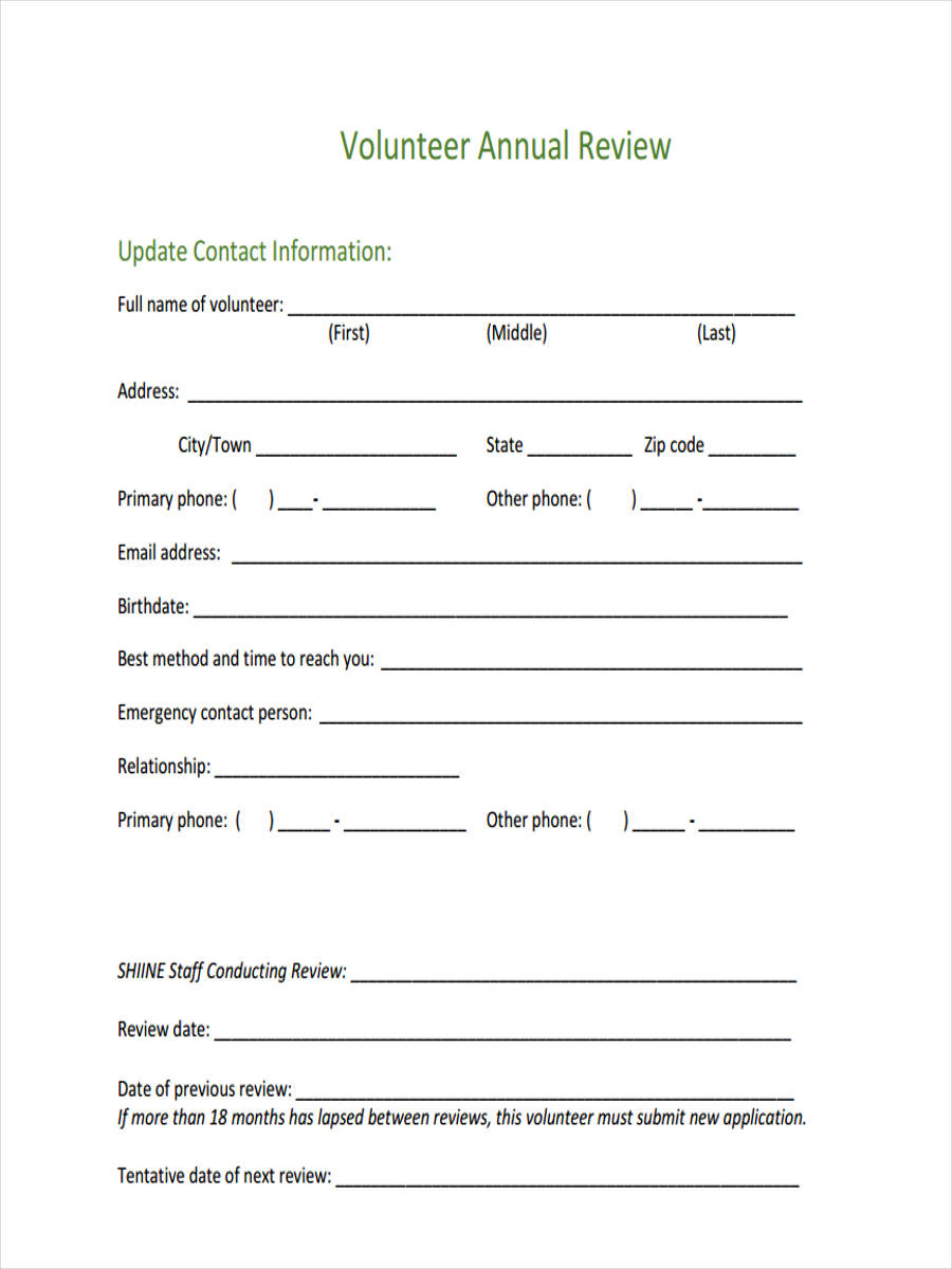 FREE 7+ Annual Review Forms in PDF