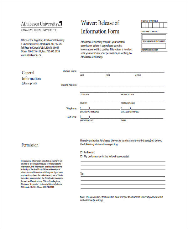 FREE 22+ Release of Information Form Samples, PDF, MS Word, Google Docs