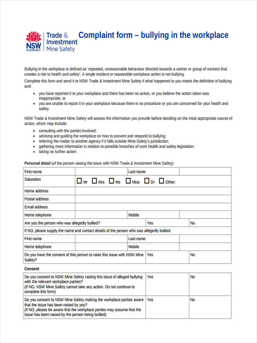 FREE 30+ Different Types of Complaint Forms in PDF | MS Word
