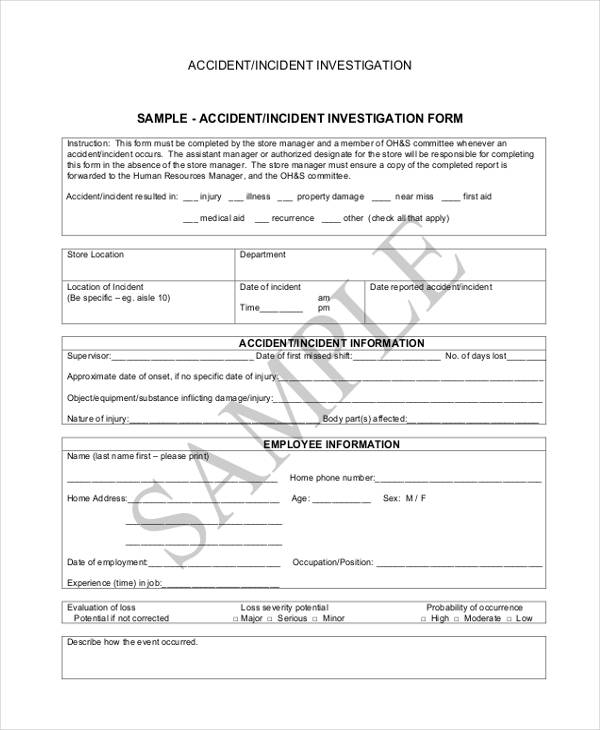 FREE 32+ Accident Report Form Samples, PDF, MS Word, Google Docs