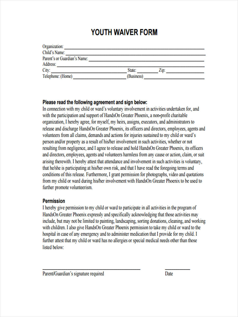 FREE 12+ Sports Waiver Form Samples, PDF, Word, Google Docs