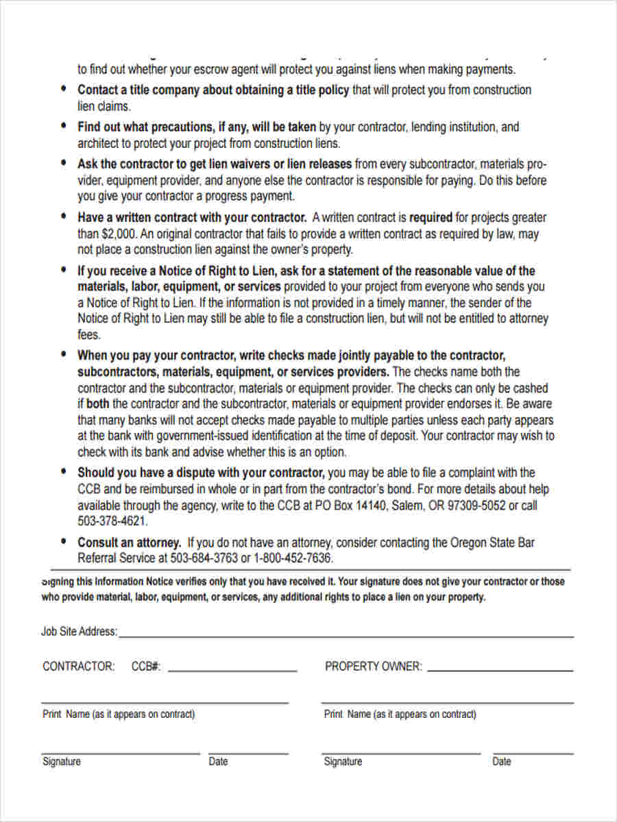 FREE 5+ Notice to Owner Forms in PDF | Ms Word