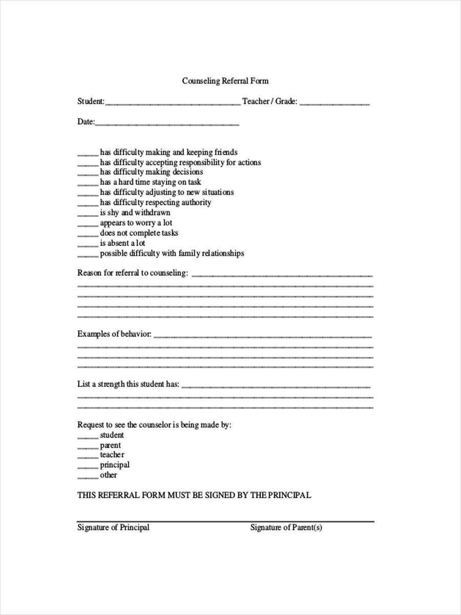 FREE 38+ Counselling Form Samples, PDF, MS Word, Google Docs