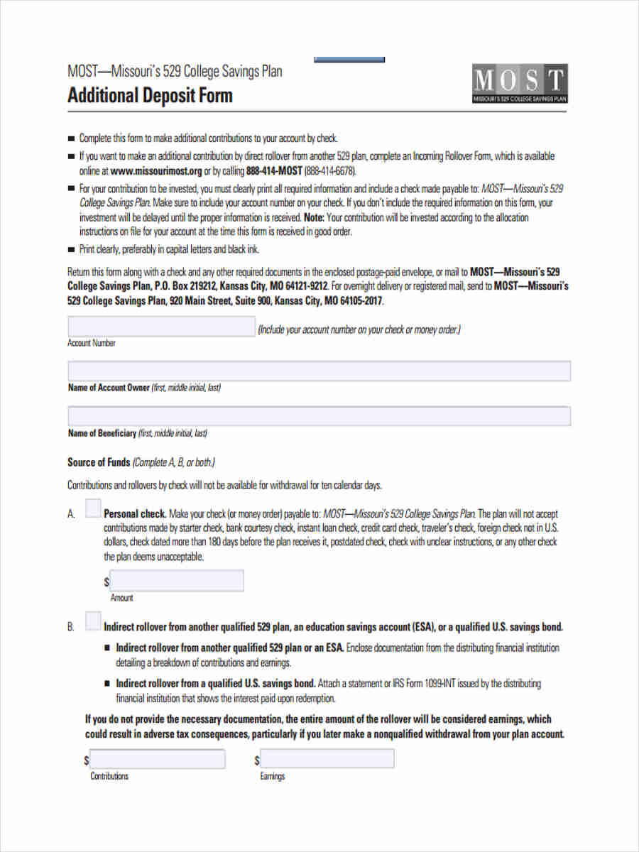FREE 32+ Deposit Forms in PDF | MS Word