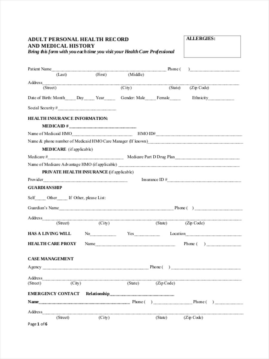 FREE 8+ Personal Health Forms in PDF