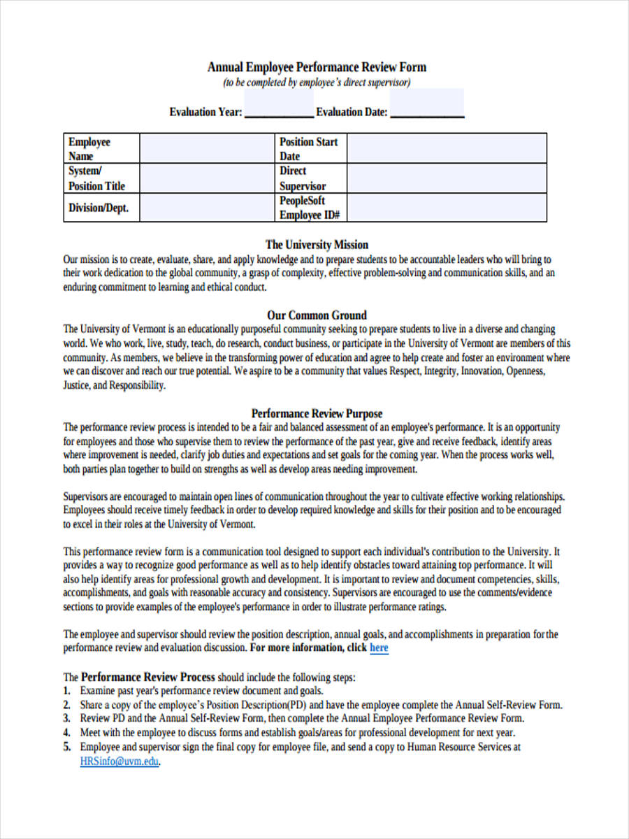 FREE 30+ Performance Review Form Samples, PDF, MS Word, Google Docs