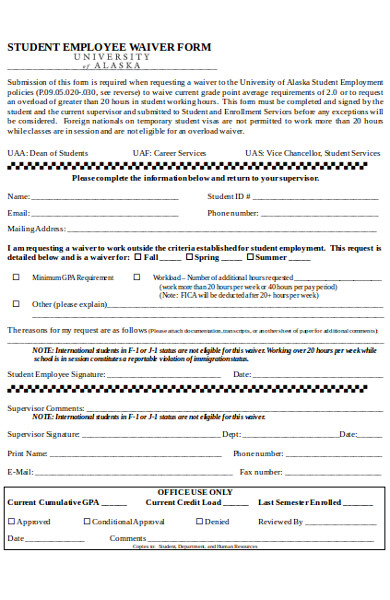 FREE 8+ Employee Waiver Form Samples, PDF, MS Word, Google Docs