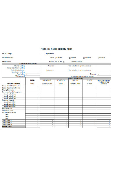FREE 8+ Financial Responsibility Forms in PDF | Ms Word | Excel