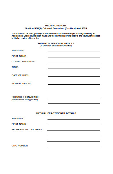 FREE 7+ Medical Report Forms in PDF | Ms Word