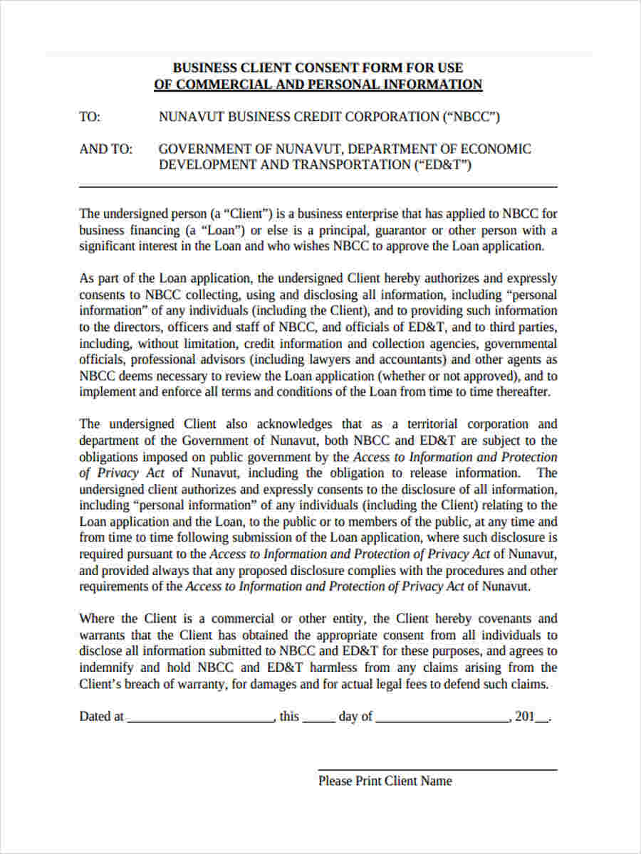 FREE 8+ Sample Client Consent Forms in MS Word | PDF