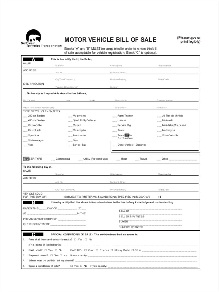 How To Write A Bill Of Sale For A Trailer Bill Of Sale Free Louisiana Trailer Bill Of Sale 