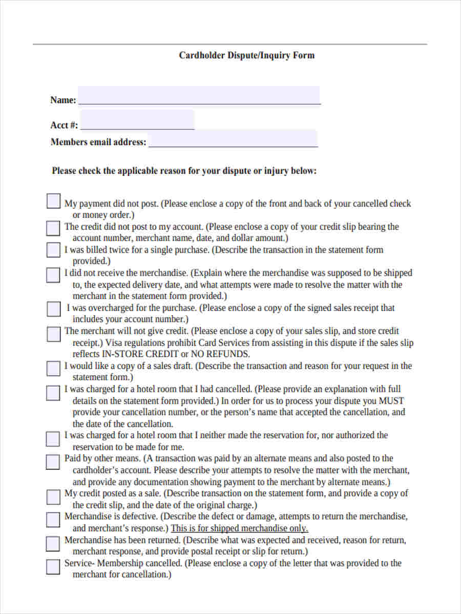 FREE 6+ Sample Credit Inquiry Forms in MS Word | PDF