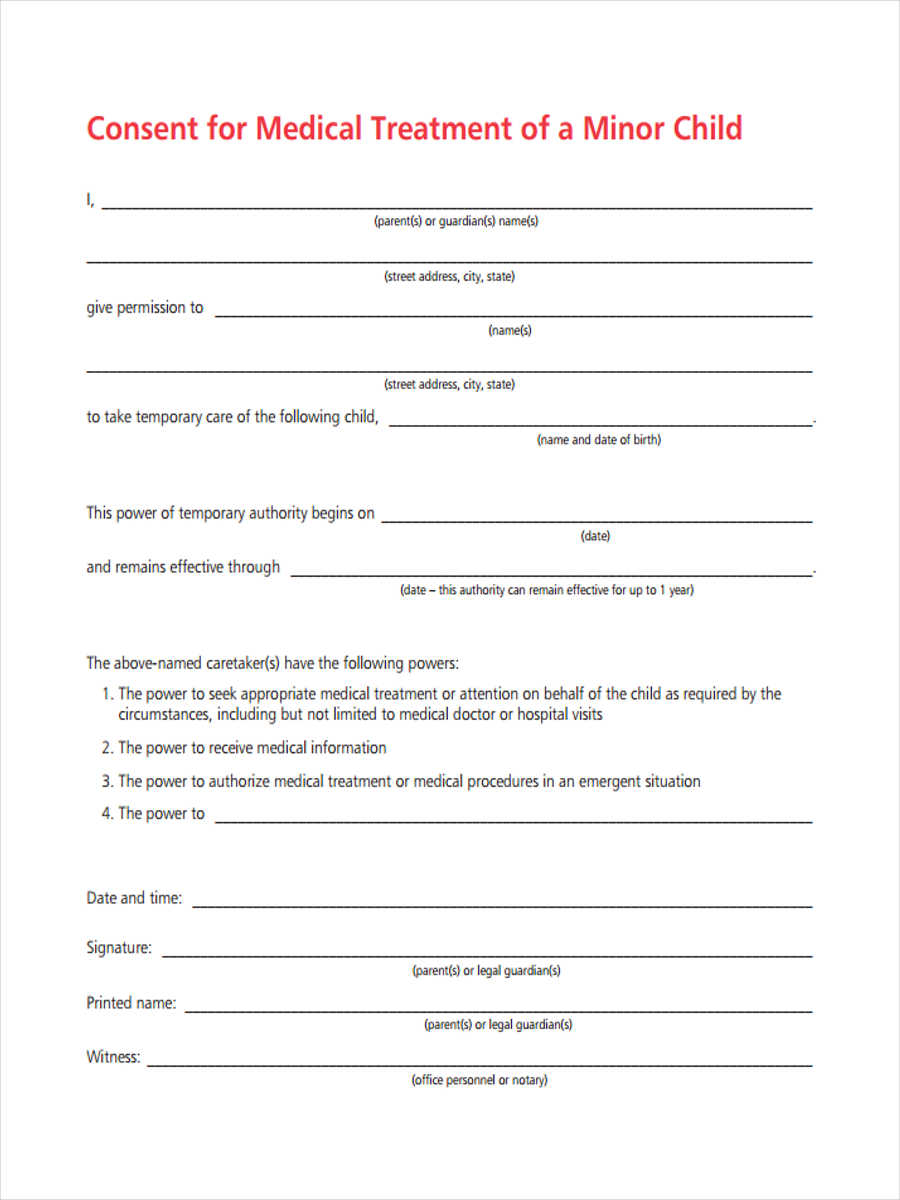 Template Free Printable Child Medical Consent Form Templates 2 Resume 