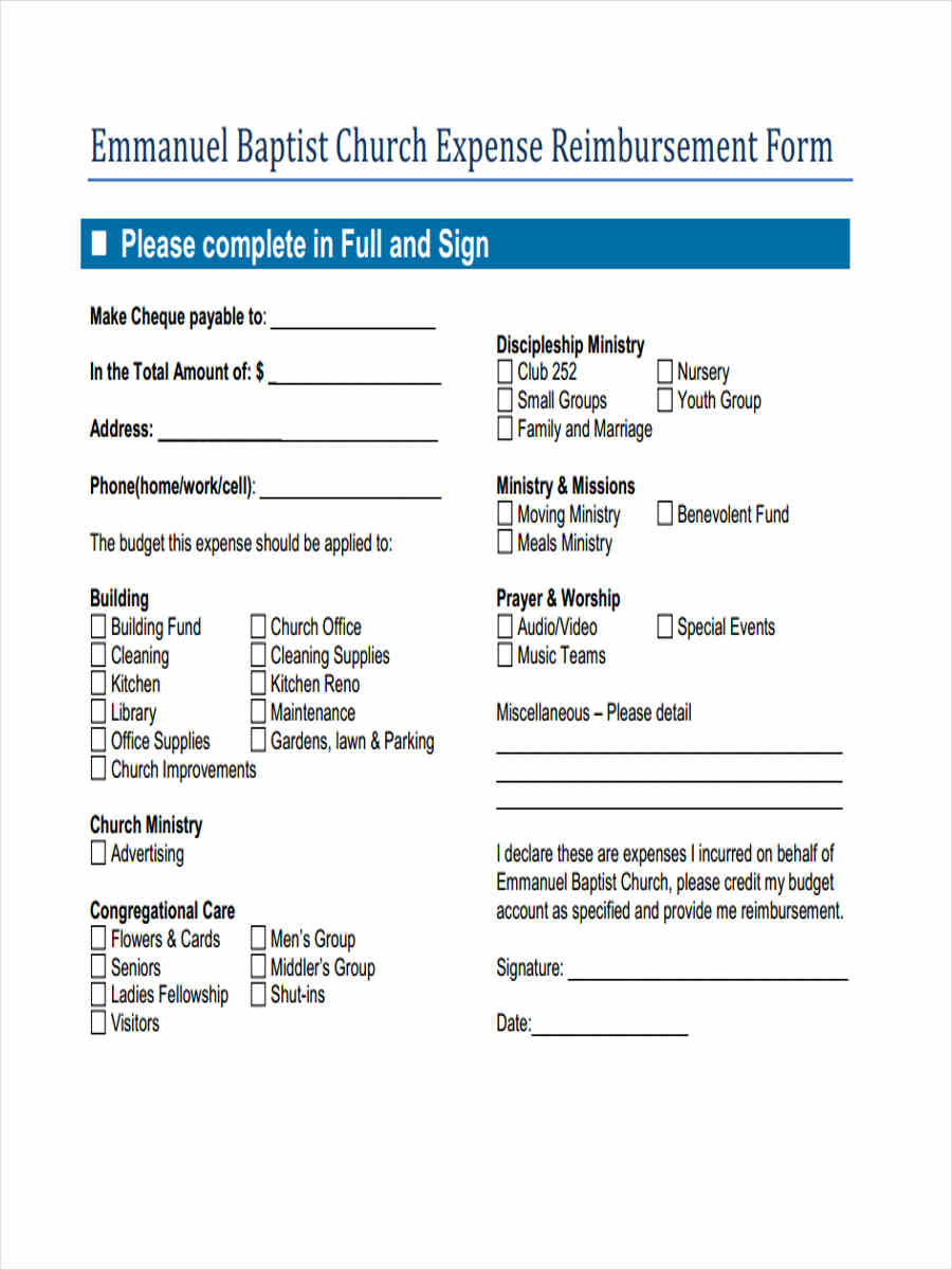 FREE 20 Expense Reimbursement Forms In PDF Ms Word Excel FREE 20 Expense Reimbursement Forms In PDF Ms Word Excel