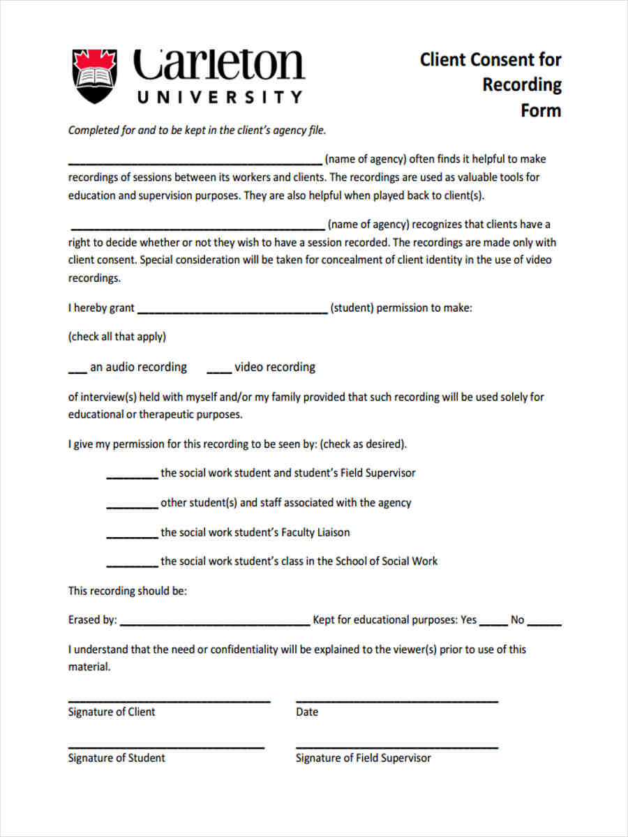 FREE 8+ Sample Client Consent Forms in MS Word | PDF