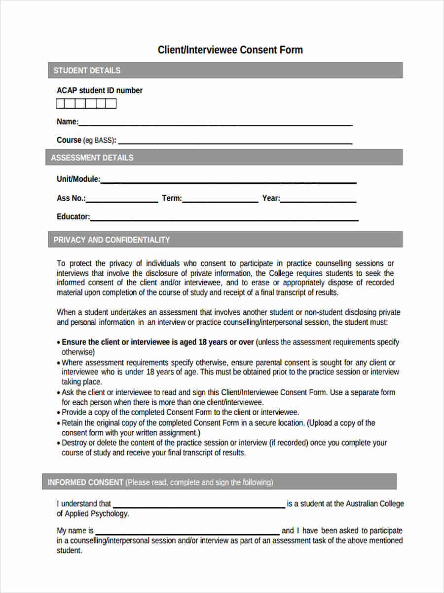 FREE 34+ Consent Form Formats in PDF | MS Word | Excel