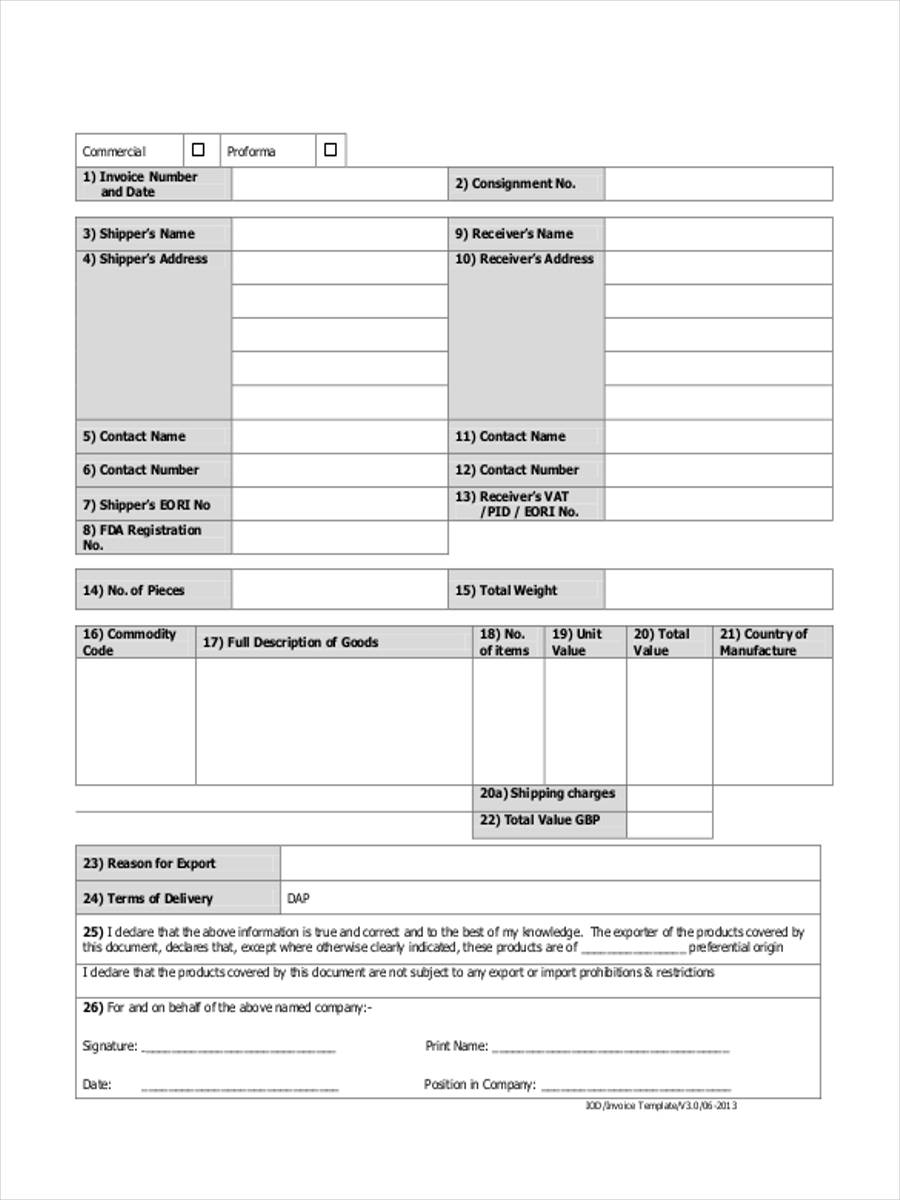 FREE 8+ Proforma Invoice Forms in MS Word | PDF | Excel