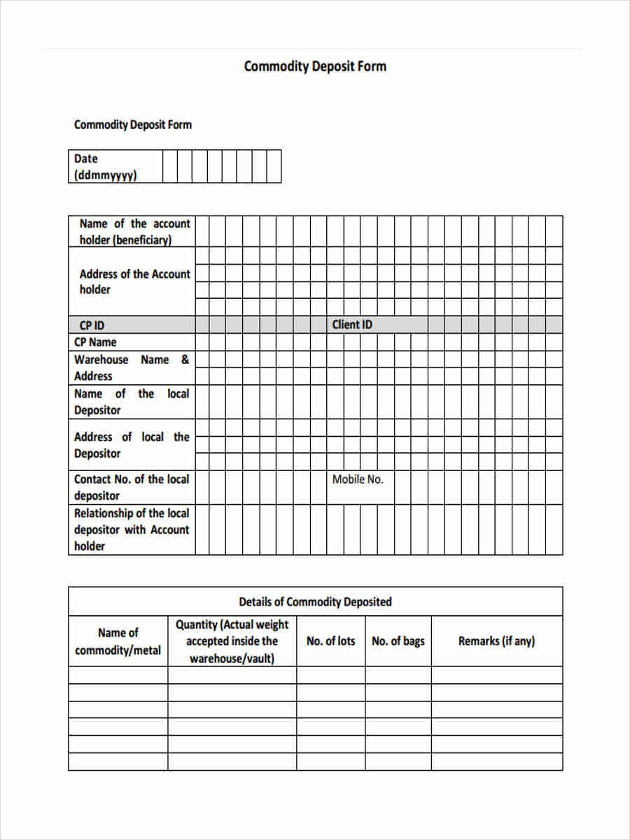 FREE 32+ Deposit Forms in PDF | MS Word