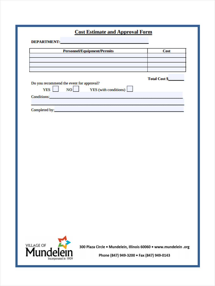 FREE 39+ Estimate Forms in PDF | Ms Word