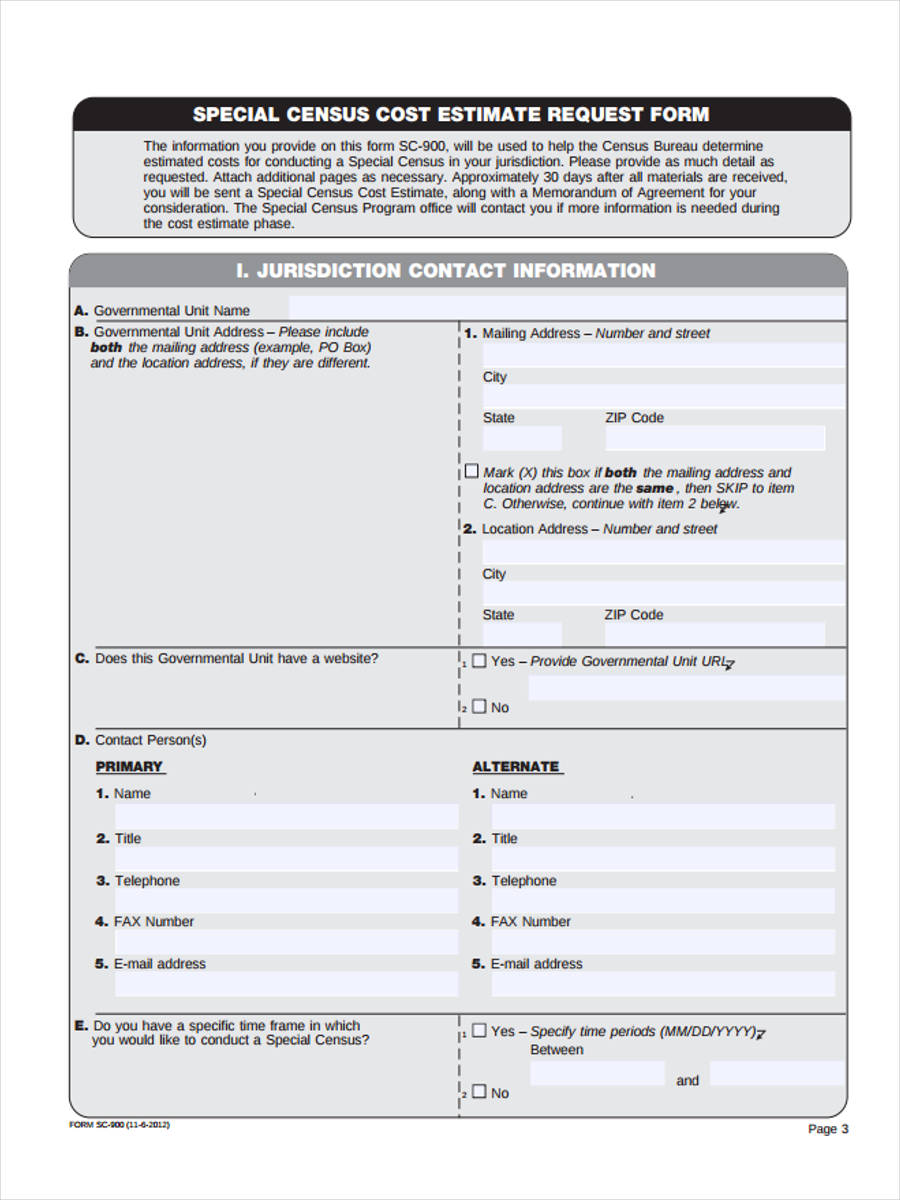 FREE 39+ Estimate Forms in PDF | Ms Word